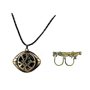 2Pack Doctor Strange Sling Cosplay Ring Props Magic Punk Power Ring With Necklace