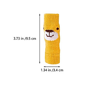 VILLCASE Pet Leg Warmers Knitted - 4PCS Thick Elastic Cute Dog Hock Protector Covers Warm Puppy Leg Sleeves for Small Medium Dogs Cats (Yellow)