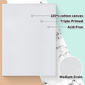 Thenshop Stretched Canvas for Painting 10 oz Triple Primed 100% Cotton White Blank Canvas Bulk Art Canvases for Painting Oil Paint Acrylics Pouring (8 x 10 Inch,40 Pieces)