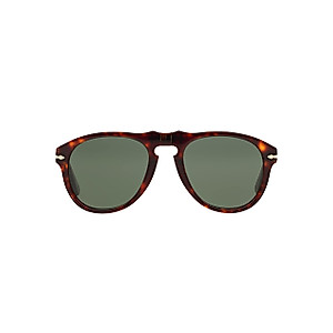 Persol PO0649 Aviator Sunglasses, Havana/Green, 54 mm