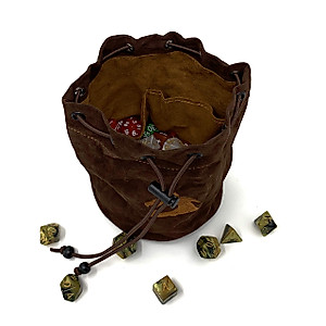 Dundra Multipocket Dice Bag - DND Velvet Pouch - Large Dice Bags for D&D with Pockets - Soft Case for RPG Dice Storage - Drawstring Pouches for Role Playing Games Dice Set - Polyhedral Dice Holder Bag