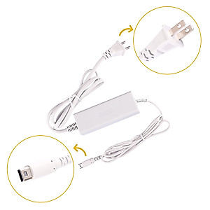Charger Kits for Wii U Gamepad, AC Power Adapter Charger and USB Charging Cord for Nintendo Wii U Gamepad Remote Controller