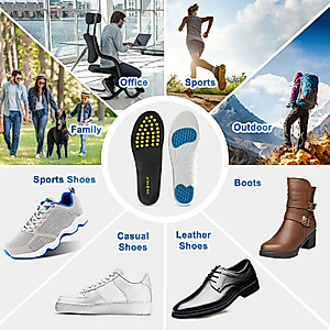 NEENCA Professional Shoe Insoles, Comfort Memory Foam Shoe Inserts, Medical Heel Cushioning with Shock Absorption for Plantar Fasciitis, Arch/Foot/Heel Pain Relief, Workout, Sports, Daily Use