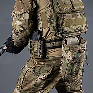 IDOGEAR Molle Dump Pouch Tactical Molle Pouches Foldable Drawstring Mag Pouches for Battle Belt Backpack Utility Folding Dump Pouch Waist Bag (camo)