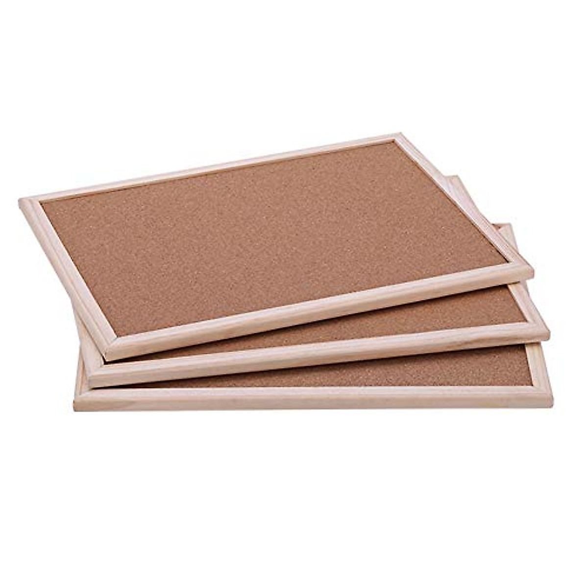 7777777 2Pcs Cork Board Bulletin Board Conference Message Board Wood Frame Photo Wall 50X40cm