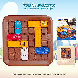 HOSFROLL Board Games, Logic Brain Car Heavy Traffic Game Smart Math Travel Game Card Puzzle Game Toys for Kids 5 and Up