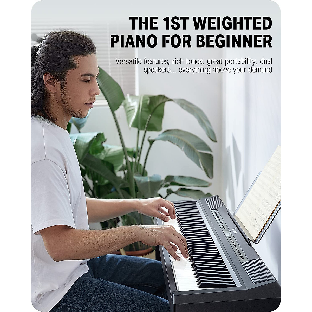 Donner DEP-20 Beginner Digital Piano + Donner Black Piano Bench