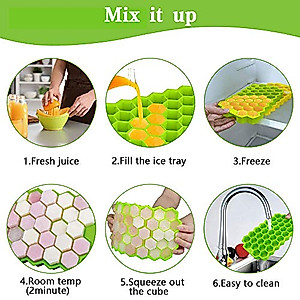 Ice Cube Trays with Lids 2 Pack Small Food Grade Silicone BPA Free for Freezer Flexible Easy-Release Stackable Ice Cube Mold