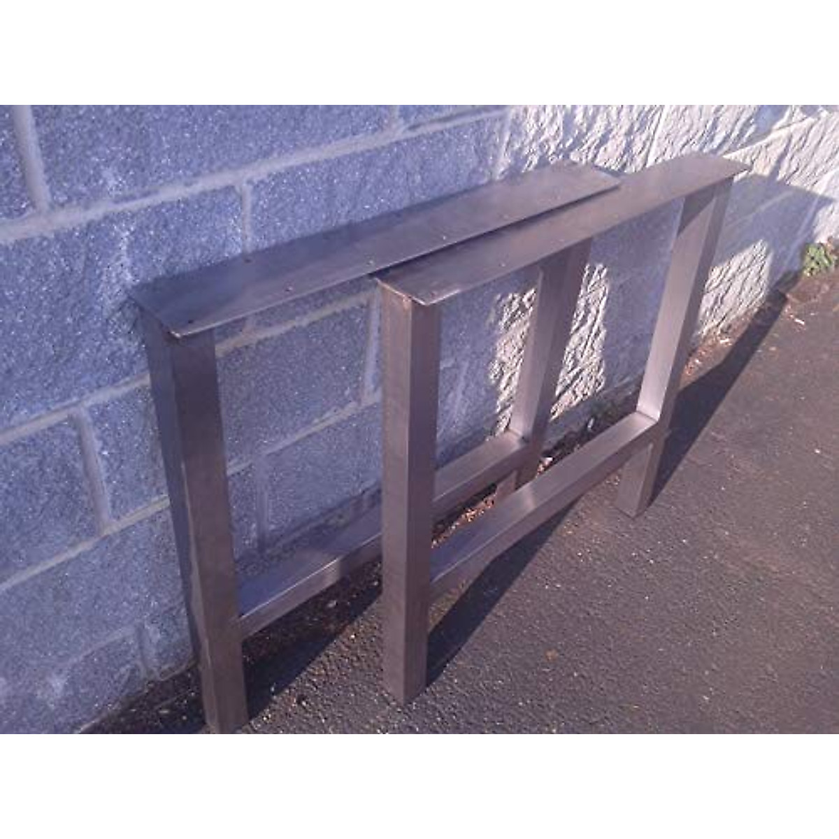 Brushed Stainless Table Legs, H-Frame Style - Any Size
