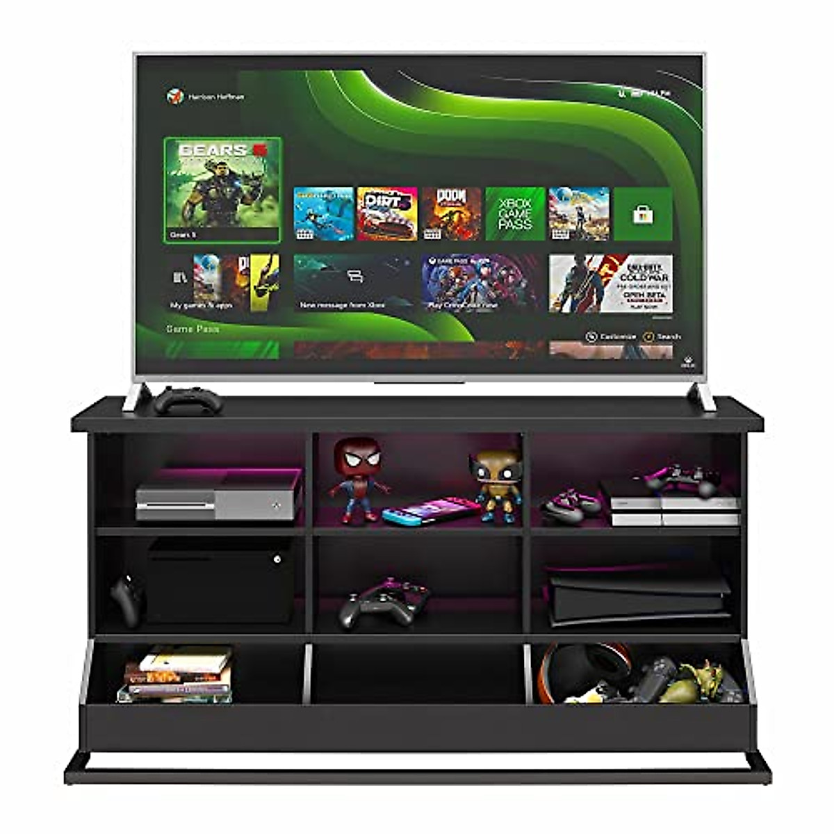 Ntense Grind Gaming Console with LED Lights, Black