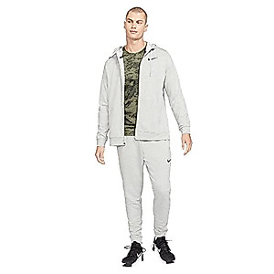 Nike Men Dri-FIT Full-Zip Training Hoodie (as1, alpha, xx_l, regular, regular, Dark Grey Heather/Black)