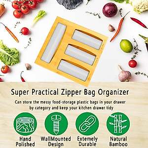 Ziplock Bag Storage Organizer for Kitchen Drawer, Food Storage Bags Organizer Baggie Organizer Holders Dispenser for Kitchen Drawer, Suitable for Gallon, Quart, Sandwich & Snack Bags