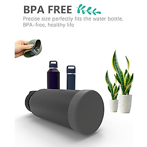 ALIENSX Protective Bottom Boot for YETI Rambler 26oz and Yeti Yonder 34oz Water Bottles, Anti-Slip Silicone Sleeve Cover, Travel Pet Bowl for Dog Cat Food Feeding (Black)