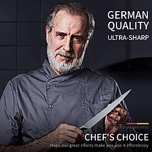 MAD SHARK Pro Kitchen Knife, 8 Inch Premium Chef Knife, German High Carbon Stainless Steel Ultra Sharp Chef's Knife with Ergonomic Handle & Gift Box, Perfect for Chopping Meat, Fish, Fruit, Vegetable