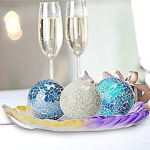 DomeStar Decorative Ball Set, 6PCS 2.4 Inches Mosaic Glass Orbs Centerpiece Balls Glass Balls