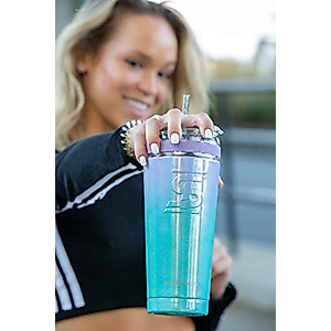 Ice Shaker 26 Oz Tumbler, Insulated Water Bottle with Straw, Stainless Steel Water Bottle, As Seen on Shark Tank, Water Bottle with Straw, Mermaid