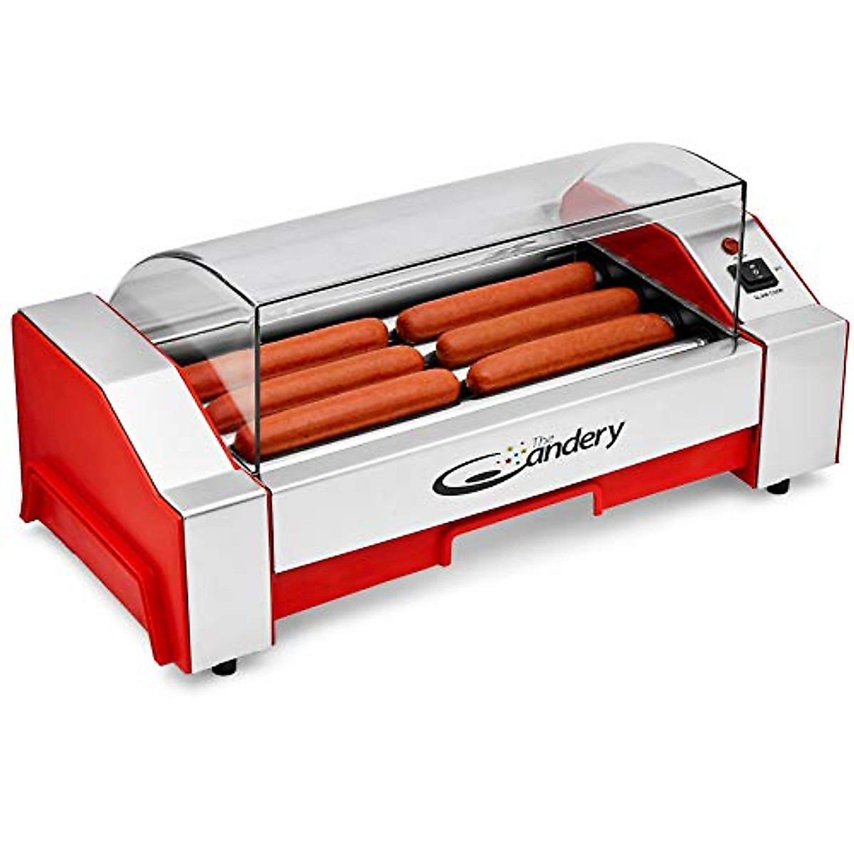 The Candery Hot Dog Roller - Sausage Grill Cooker Machine - 6 Hot Dog Capacity - Household Hot Dog Machine for Children and Adults