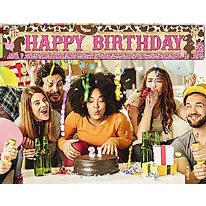 CHXSM Large Western Cowgirl Happy Birthday Banner Cowgirl Theme Birthday Party Supplies Decorations Wild West Cowgirl Theme Birthday Party Supplies Cowgirl Birthday Photo Backdrop (9.8x1.6 FT)