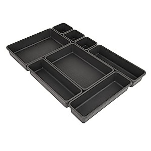 Copco Basics Interlocking Bin Set, 8-Piece, Charcoal Gray