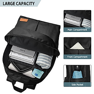 BLUEFATTY Casual Daypack Backpacks For Women Men Waterproof Travel Backpack Carry on Backpack Lightweight Breathable for Hiking-Black