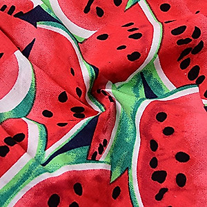 Kashoer Newborn Baby Girls Watermelons Printed Ruffle Bodysuit with Headband (6-12M, Watermelon)