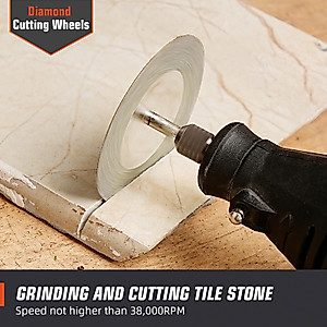 5Pcs 60mm Diamond Cutting Disc Cut Off Wheels with 5Pcs Mandrel 1/8'' Shank Stone Blade for Rotary Tool Drill Attachment Cutting Discs Polishing Glass Tiles Marble Plastic Jade (2.4in)