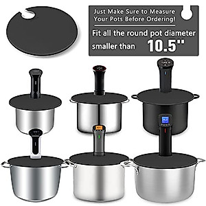 Sous Vide Lid for Precision Cooking - Fits Anova Culinary Sous Vide Precision Cooker, Sous Vide Silicone Lid Fits for Standard 10 1/2" Pot - Helps to lessen evaporation Great for long term cooking