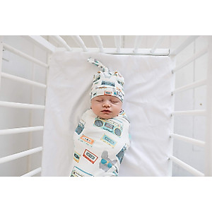 Large Premium Knit Baby Swaddle Receiving Blanket "Bruno" by Copper Pearl