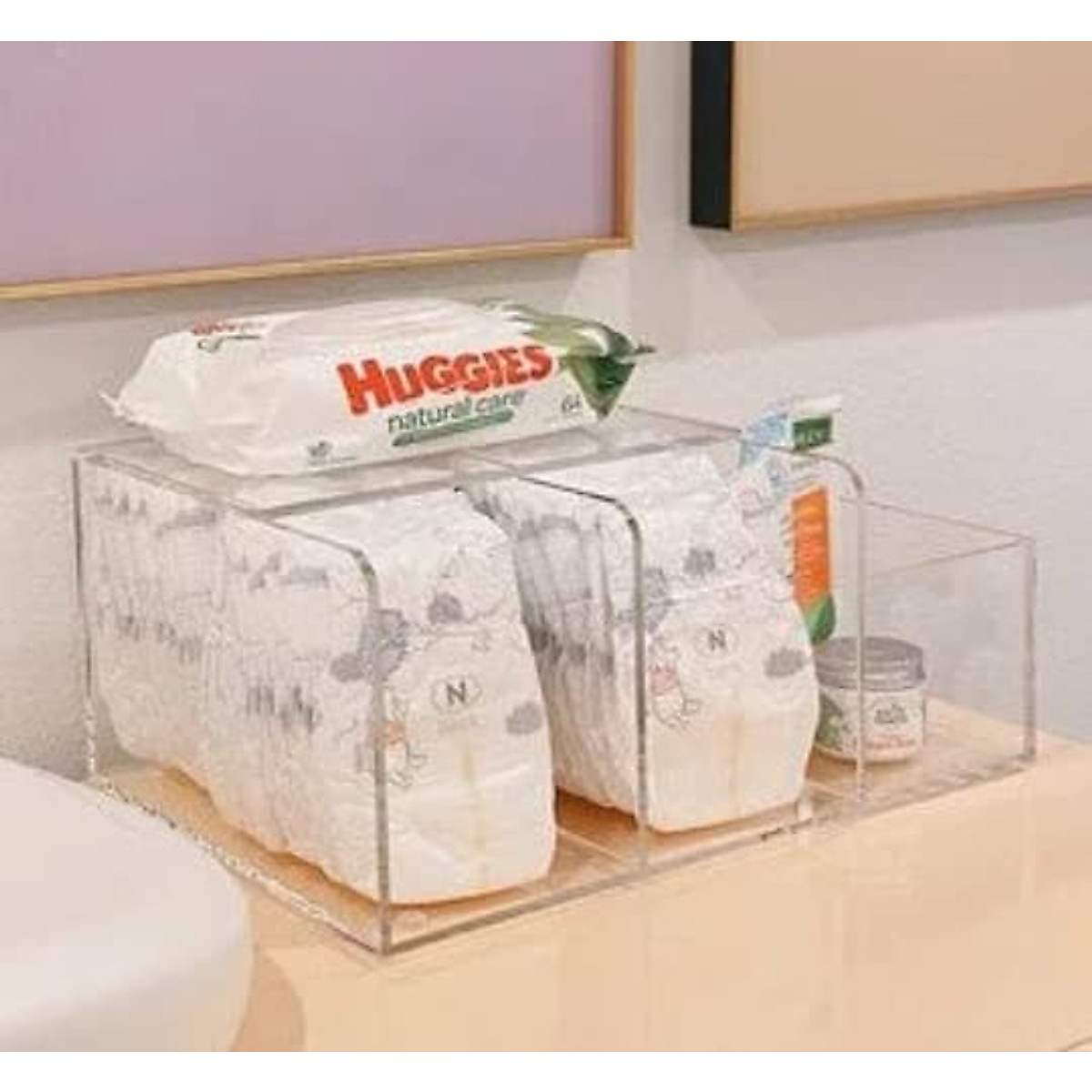 LELLOBABY™ - Deluxe Lucite Acrylic Diaper Caddy