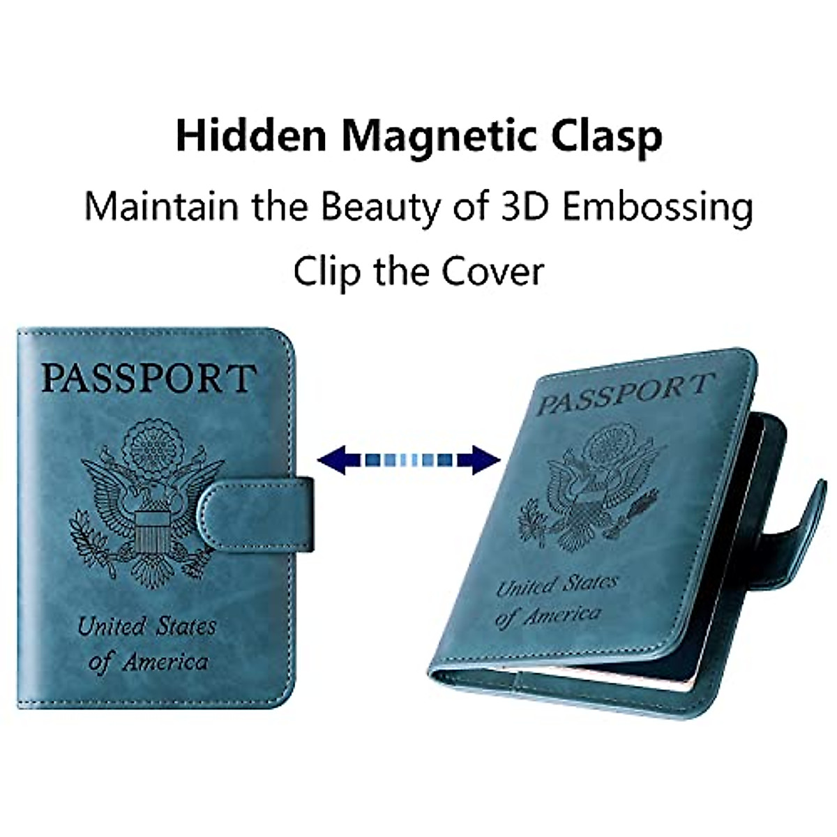 Passport Holder Cover Wallet Case Travel Essentials Passport and Vaccine Card Holder Combo Leather Travel Wallet Rfid Blocking Vacation Must Haves Travel Accessories for Men Women (2#Blue)