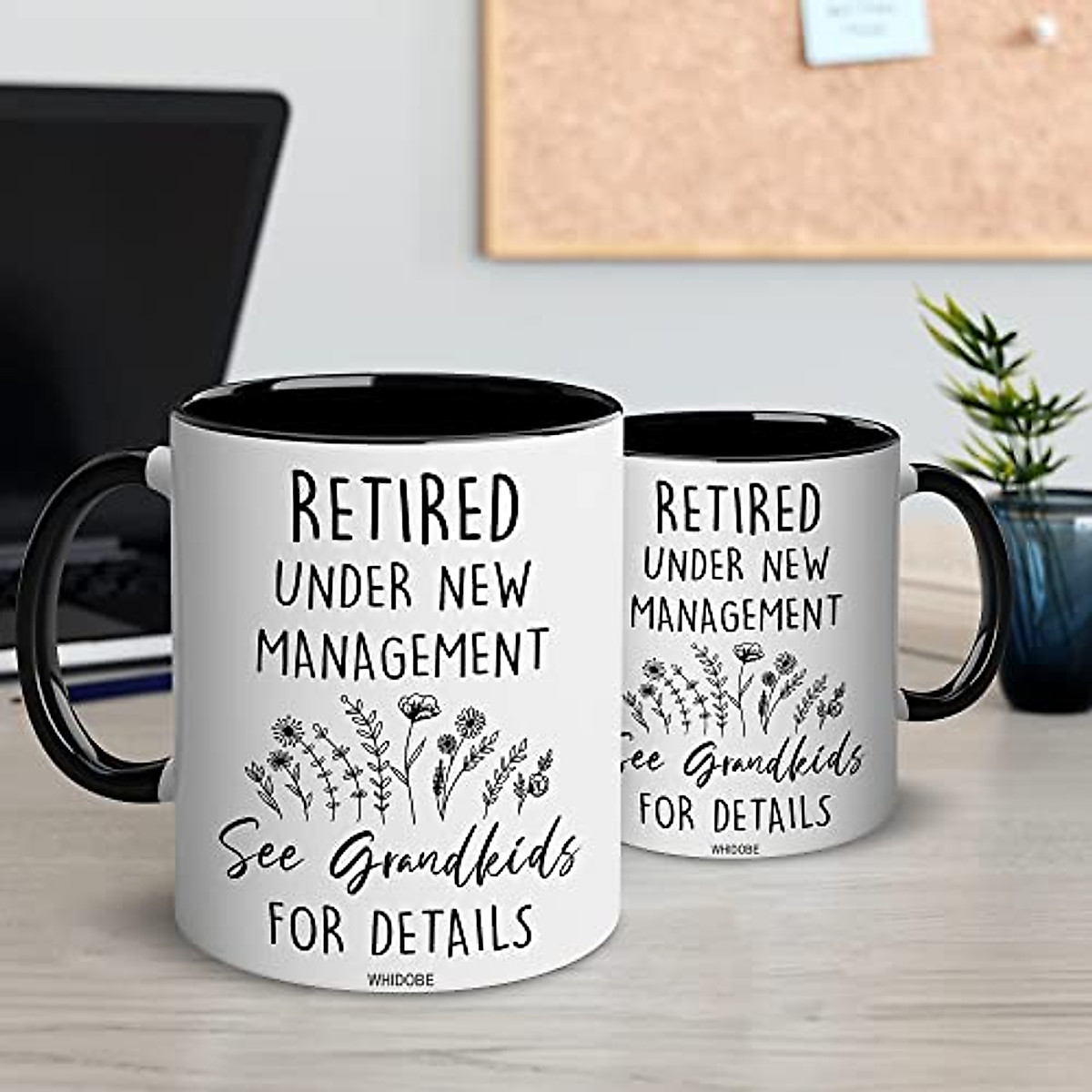 WHIDOBE Retirement Gifts for Women, Retirement Gifts for Grandma, Woman, Mom, Coworker, Retired Mug Retired Under New Management See Grandkids For Details Mug For Mothers Day Birthday Christmas 11OZ