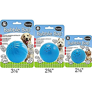 Pet Qwerks Talking Babble Ball - Interactive Chew Dog Toy - Large