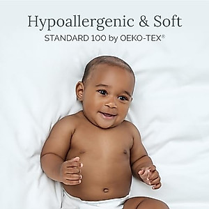 Natemia Fitted Crib Sheet - 100% Organic Cotton - 28 X 52 for Standard Crib and Toddler Mattresses - Silky Soft and Hypoallergenic