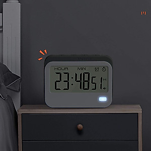 Yovell Digital Kitchen Timer 12/24 Hours Alarm Clock with LED Indicator for Cooking Sports Office Study Magnetic Back and Retractable Stand Big Digits