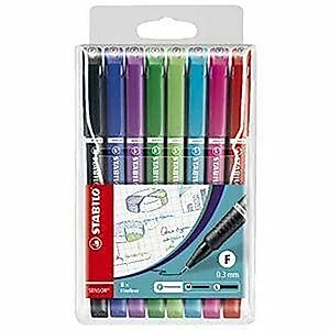 STABILO Fineliner SENSOR F - Wallet of 8 - Assorted Colors