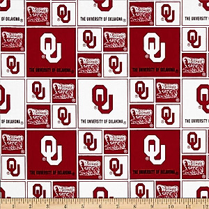 Cotton University of Oklahoma Sooners College Team Sports Cotton Fabric Print By the Yard