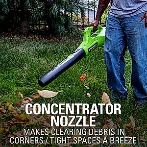 Greenworks 40V (100 MPH / 350 CFM) Cordless Axial Leaf Blower, 2.0Ah Battery and Charger Included