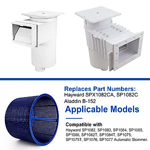 Porscan SPX1082CA Skimmer Basket Replacement for Hayward Swimming Pool Skimmer, Filter Basket Assembly with Handle Compatible with Aladdin B-152 Hayward SPX1082CA SP1082C Select Automatic Skimmers