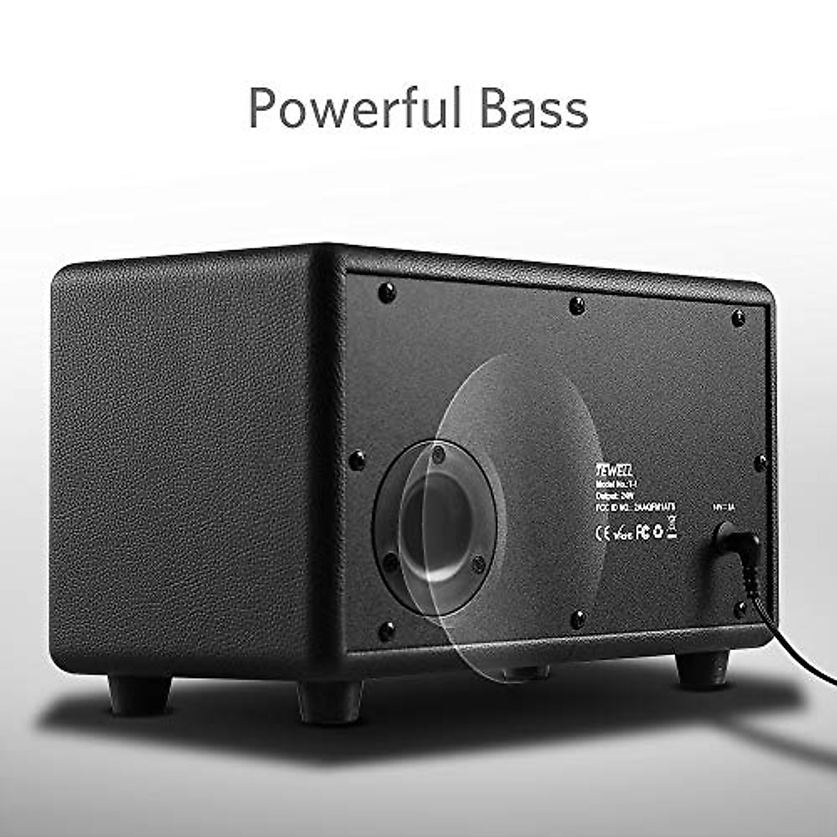 Home Speaker with Premium Audio | Rich Bass, Rotary Dial for Volume Control | Toggle Switch, Wireless Bluetooth & 3.5mm Aux Input for Turntable | Record Player, AC Powered (Upgraded Version)