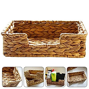 Cabilock Desktop Napkin Holders Sorage Cupboards Cube Water Tea Storage No Woven - Style Rustic Kitchen Willow Toys Cosmetic Clothes Baskets Nursery Organizing Rattan Lid Tray Wicker