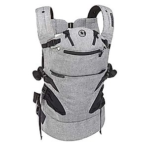 Contours Baby Carrier Newborn to Toddler | Journey 5 Position Convertible Easy-to-Use Baby Carrier with Pockets for Men and Women, Face In, Face Out, Front, Back & Hip (8-45 lbs) - Graphite Gray