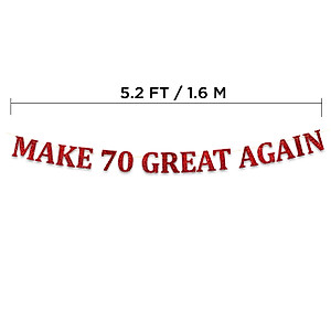 Funny 70th Birthday Party Red Banner - Happy 70th Wedding Anniversary Decorations - Milestone Birthday Party Decorations