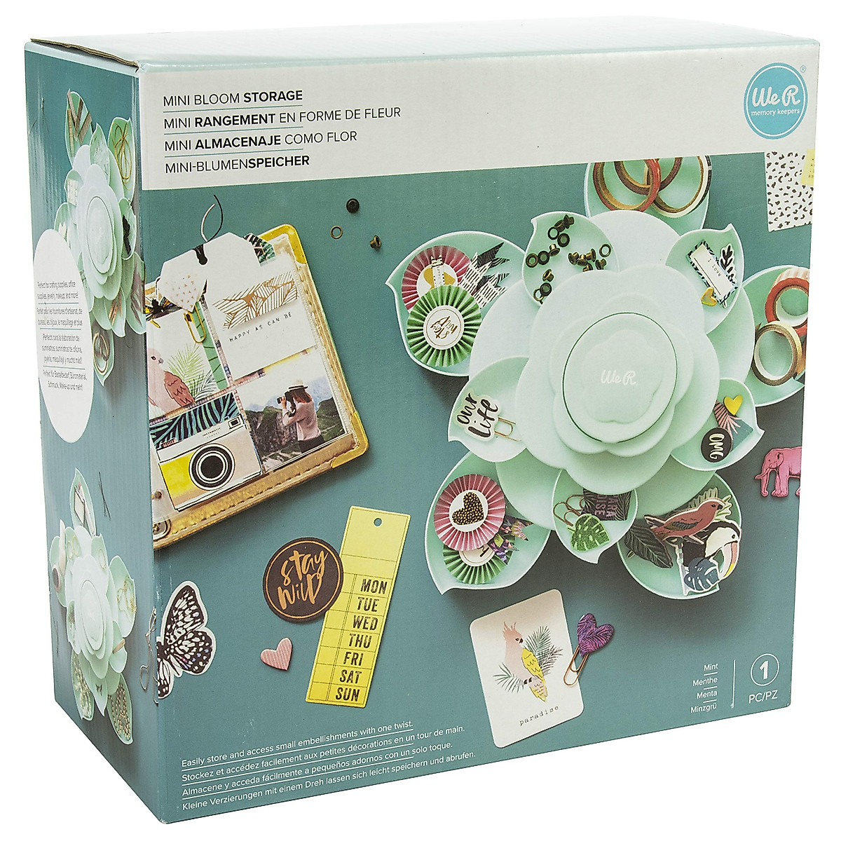 We R Memory Keepers 0633356605652 Bloom Storage Storage & Decor-Mini-Mint