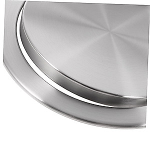 Hohopeti Flush Trash can Cover 8 inch Wide Trash can Kitchen Garbage can Garbage bin auto Trash can Metal Trash bin Recessed Counter Top Cover 430 Stainless Steel Wastebasket Clamshell Mini