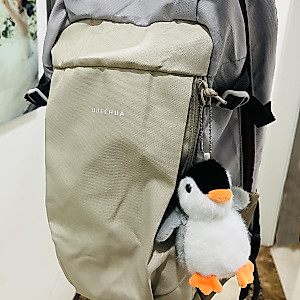 Alodidae 9 Pcs Mini Penguin Stuffed Animal Plush Keychain Toys Cute Penguin Gifts Penguin Party Supplies Small Penguin Hanging Pendant for Bag Christmas Tree (Black Pink Grey)