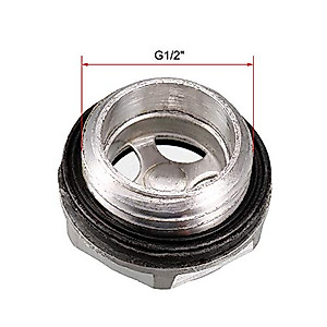 uxcell Oil Liquid Level Gauge Sight Glass G1/2 Male Threaded Aluminum Alloy Air Compressor Fittings with O-ring