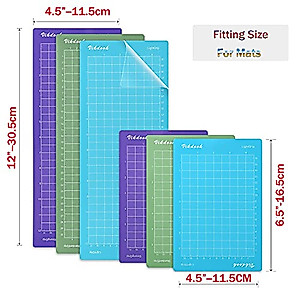 VIKDOOK Cutting Mat for Cricut Joy 4.5” X12” 4.5”X6.5” Variety Grip Sticky Cutting Mat Pack Blue Light Grip Green Standard Grip Purple Strong Grip 6 Mats Pack