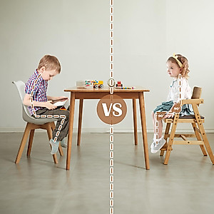 Leesinwing Solid Wood high Chairs for Toddlers,High Chair Grows with Kid for Dining, Study Chair for Children