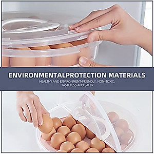 Ternual Multipurpose Pie Carrier with Lid and Handle Egg Container Holds Pies 30 Eggs 12/3.5 Inches Suitable for Cheese Cake, Corn Pie, Fruit White Clear Visible