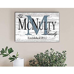 Family Name Sign PERSONALIZED Wedding Gift For Couple Monogram Established Custom Wall Decor EST. Date